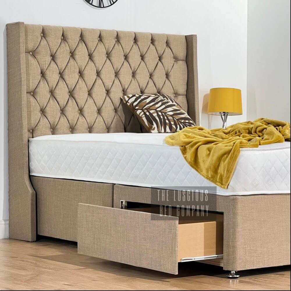 Leanna Wingback Divan Chesterfield Bed by The Luscious Bed Company